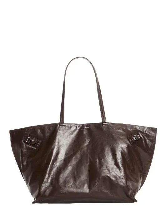 Proenza Schouler Crinkled Leather Tote - Espresso