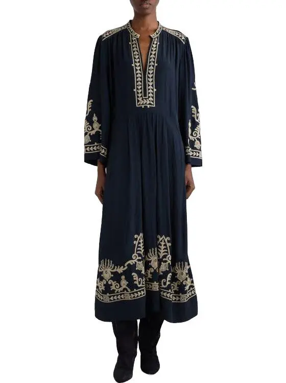 Isabel Marant Feliana Embroidered Maxi Dress - Black