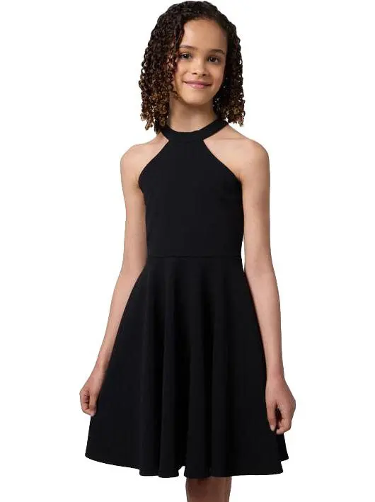 UN DEUX TROIS Skater Halter Dress - Black