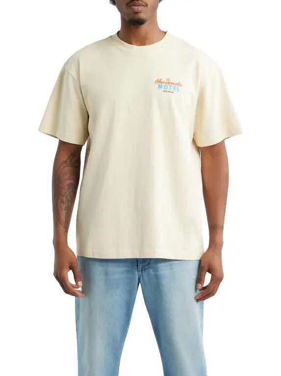 ID SUPPLY CO Hacienda Motel Graphic T-shirt - Cream