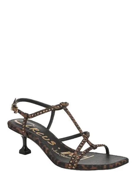 CIRCUS NY BY SAM EDELMAN Jaida Glitz Strappy Sandal - Black/cognac