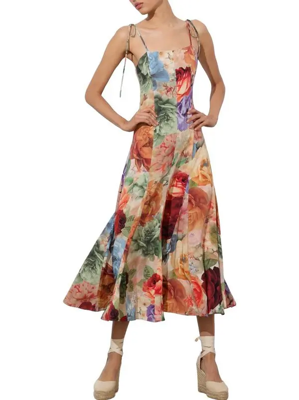Alice + Olivia Jeanette Floral Panel Dress - Storm Floral
