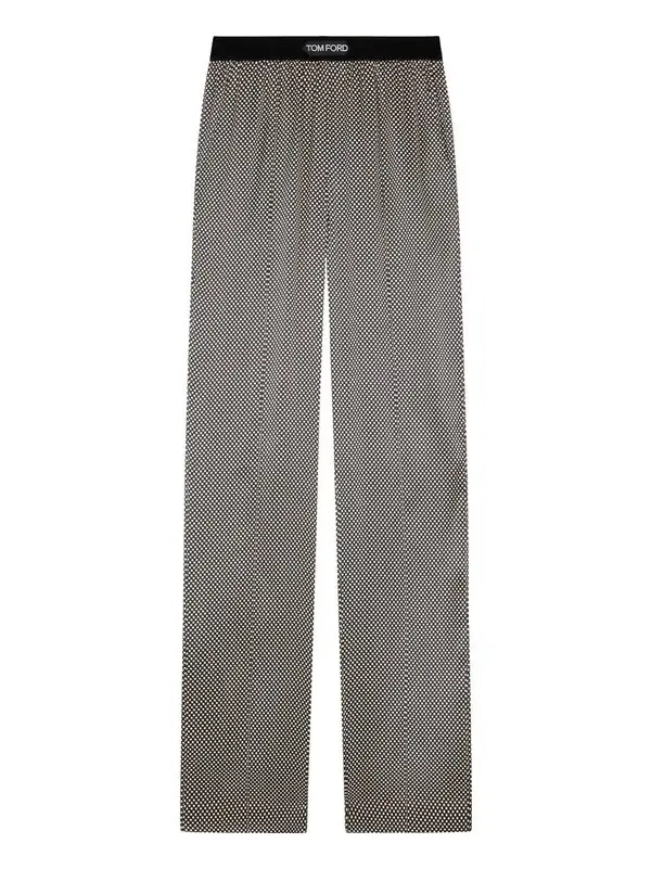 TOM FORD Relaxed-fit Stretch Silk Satin Pants - Black/black/white