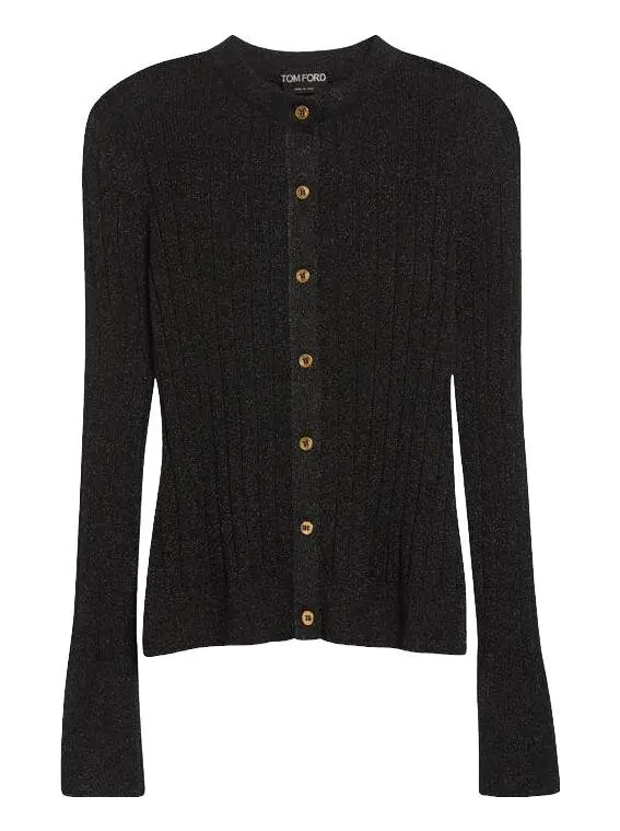 TOM FORD Metallic Rib Cardigan - Lb999 Black