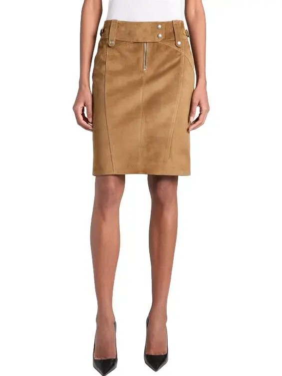 TOM FORD Suede Pencil Skirt - Kb520 Pecan