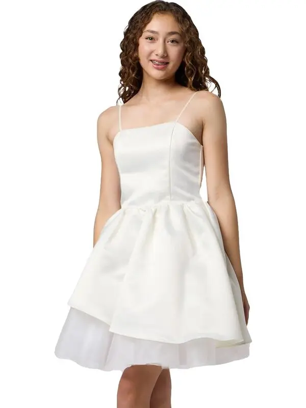 UN DEUX TROIS Satin Party Dress - Ivory