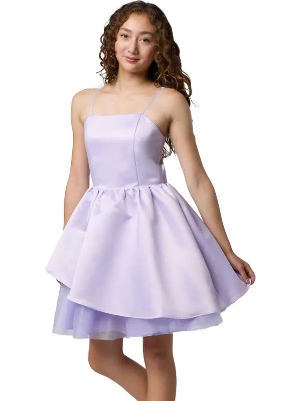 UN DEUX TROIS Satin Party Dress - Lilac