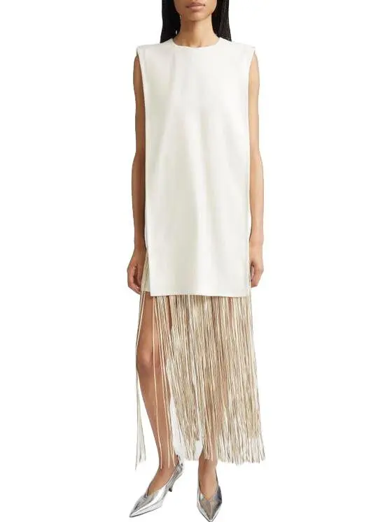Sportmax Finnici Fringe Cady Sheath Dress - Pink
