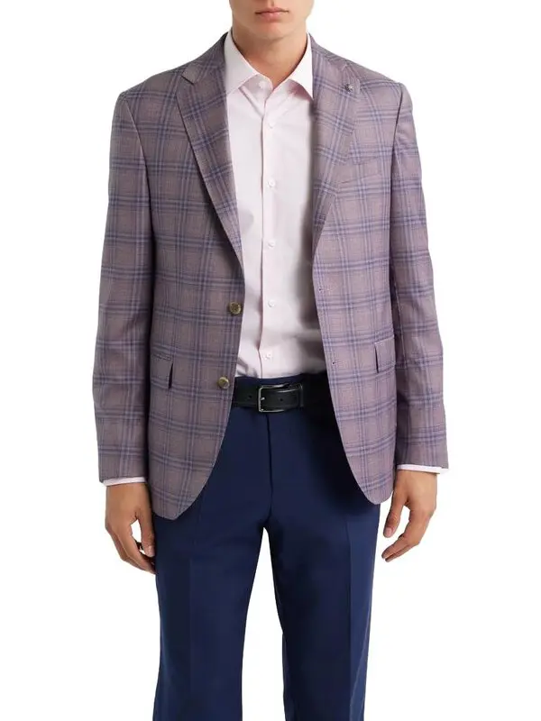 JACK VICTOR Midland Contemporary-fit Plaid Sport Coat - Mauve