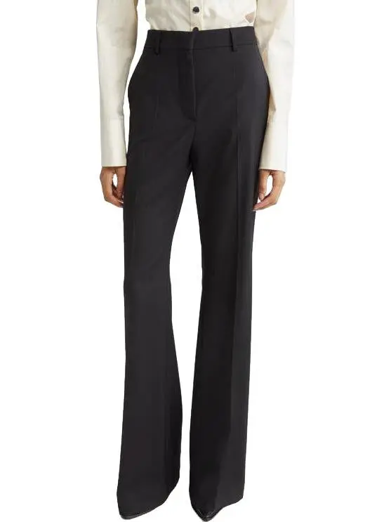 Sportmax Hangar Virgin Wool Flare Leg Trousers - Black