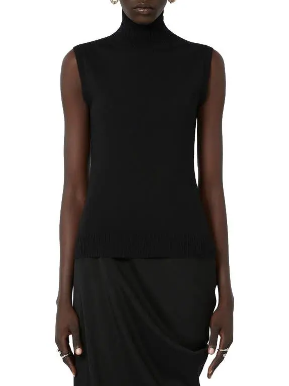 Sportmax Vertigo Sleeveless Virgin Wool Sweater - Black
