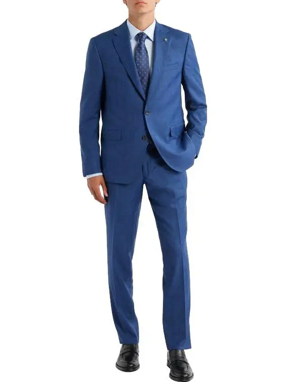 JACK VICTOR Esprit Deco Plaid Wool Suit - Blue
