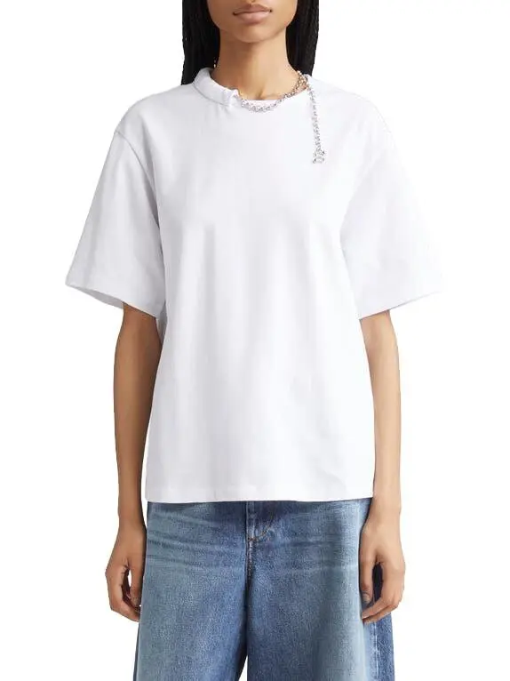 Sportmax Oblato Chain Embellished T-shirt - Optical White