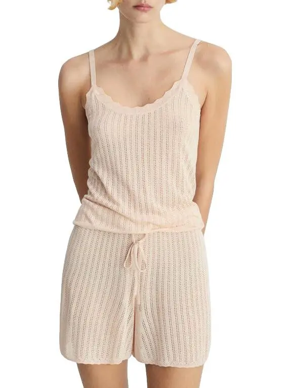 Mango Pointelle Lounge Camisole - Salmon