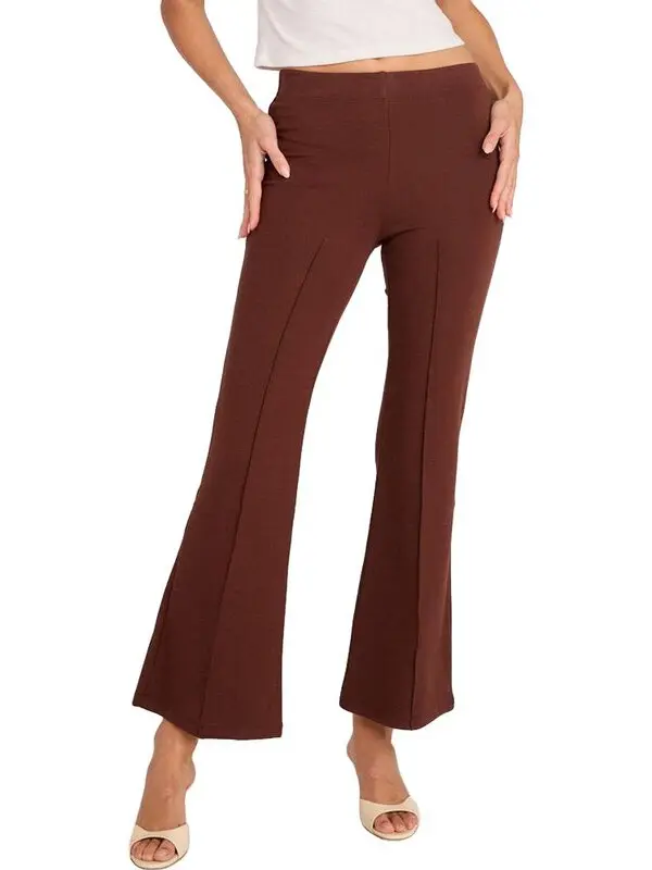 SUNDAY RITUAL Emily Pull-on Flare Ponte Pants - Chocolate