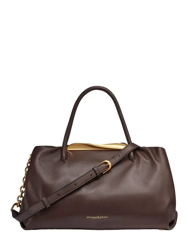 Donna Karan New York Poplin Small Satchel - Umber