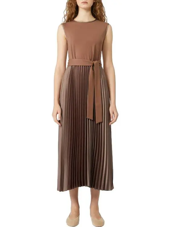 Max Mara Samuele Sleeveless A-line Dress - Brown