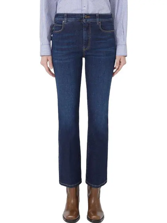 Max Mara Rapallo Slim Fit Ankle Jeans - Navy