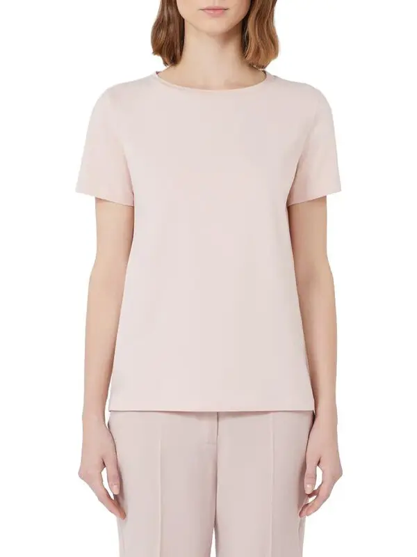 Max Mara Crewneck Jersey T-shirt - Powder