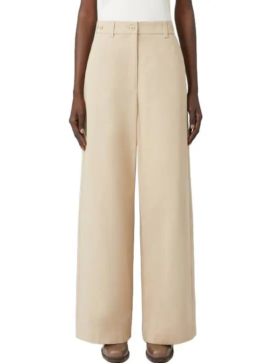 Max Mara Alfeo Wide-leg Cotton Pants - Beige