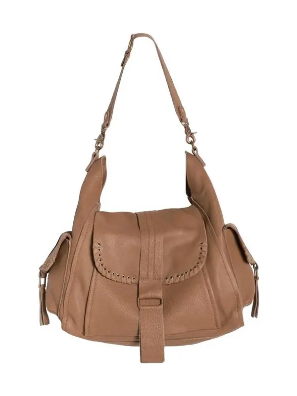 Free People Leigh Distressed Leather Hobo Bag - Saddle