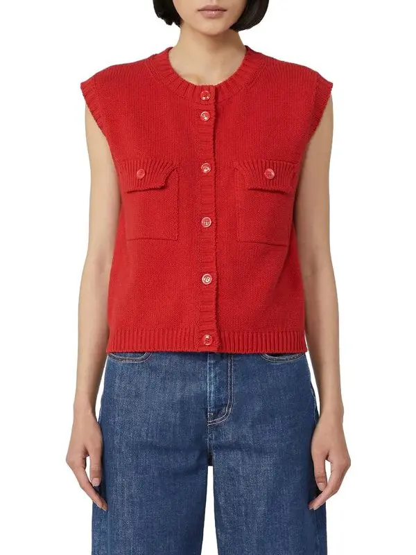 Max Mara Caprara Cotton-blend Sweater Vest - Red