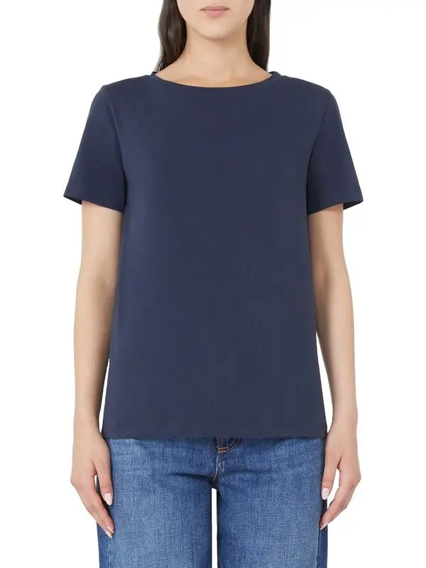 Max Mara Crewneck Jersey T-shirt - Navy