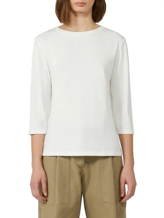 Max Mara Three-quarter Sleeve Jersey T-shirt - White