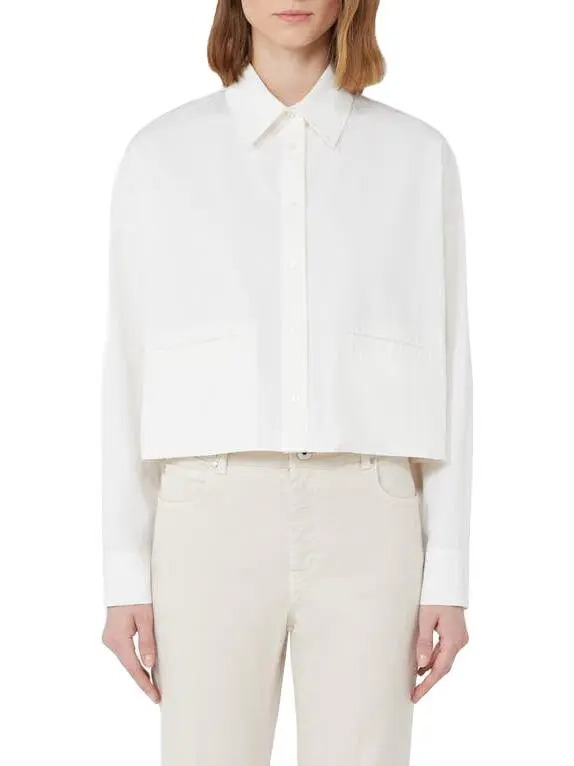 Max Mara Svago Boxy Cotton Button-up Shirt - White