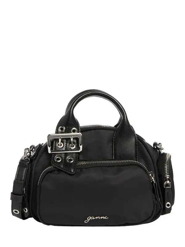 GANNI Small Bucky Polochon Crossbody Bag - Black