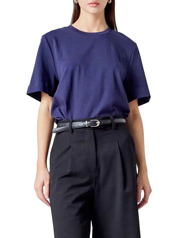 Endless Rose Cotton T-shirt - Navy