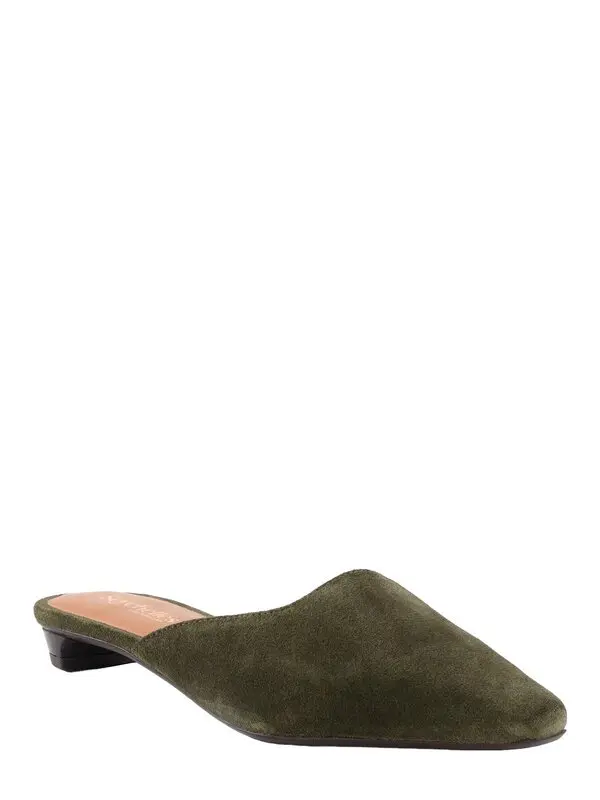 Seychelles Suede Mule With Comfort Cushioning - Olive