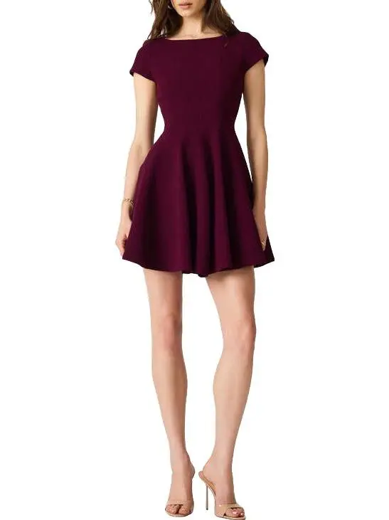 Steve Madden Nili Fit & Flare Mini Dress - Fig