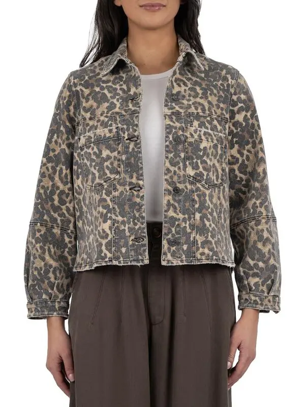 Kut From The Kloth Printed Denim Jacket - Tan/brown