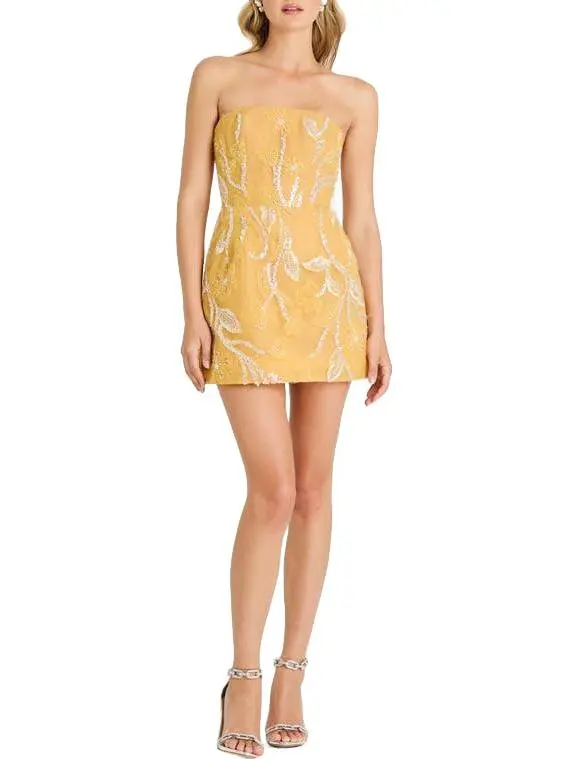 HELSI Marisa Floral Strapless Fit & Flare Mini Dress - Marigold
