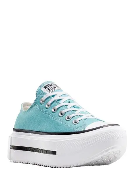 CONVERSE Gender Inclusive Chuck Taylor All Star Lift Double Stack Low Top Platform Sneaker - Deja Blue/black/white