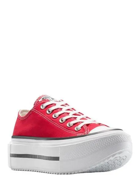 CONVERSE Gender Inclusive Chuck Taylor All Star Lift Double Stack Low Top Platform Sneaker - Red/black/white