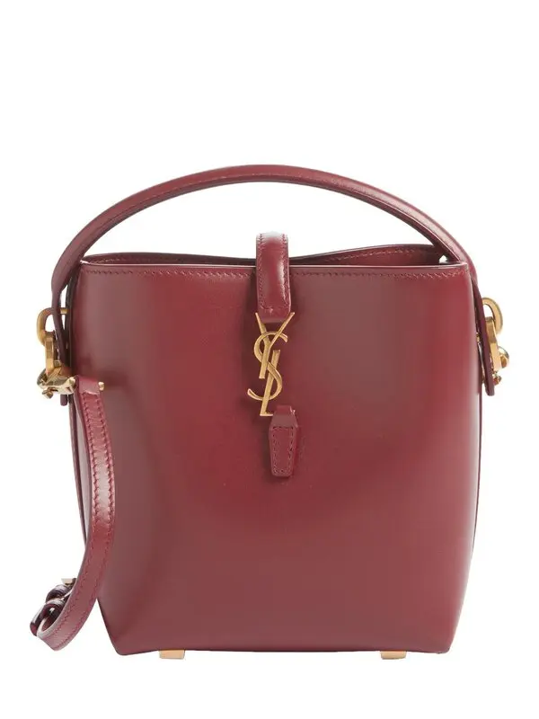 Saint Laurent Mini Le 37 Leather Bucket Bag - New Dark Bordeaux