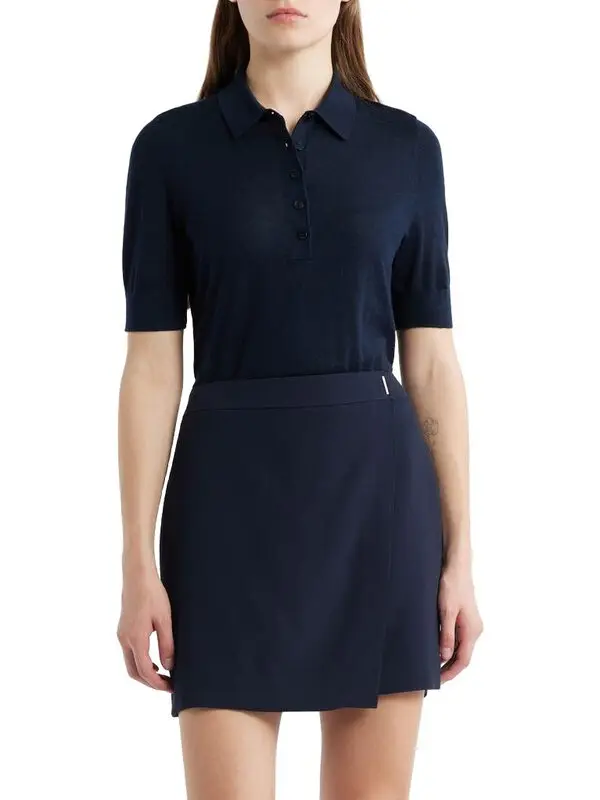 BOSS Fidenka Virgin Wool Polo Sweater - Dk Bu