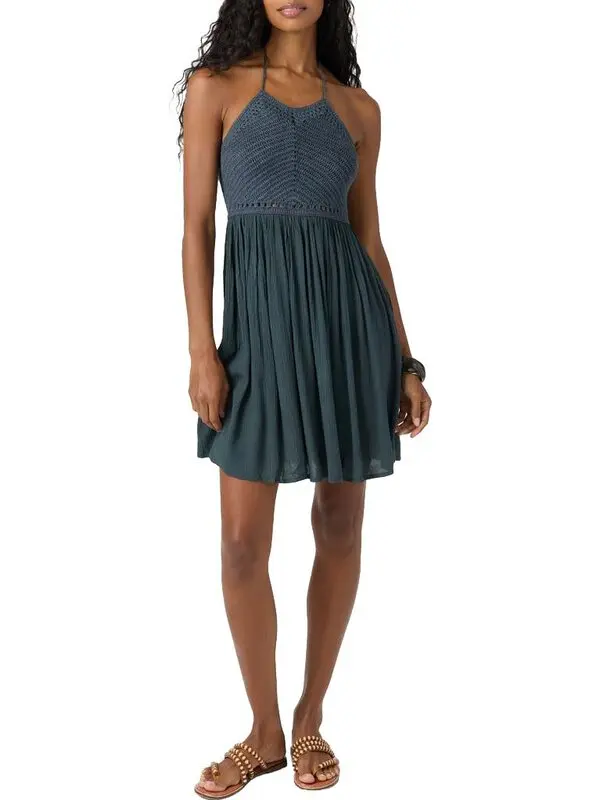O'Neill Kindra Mixed Media Halter Dress - Slate Blue