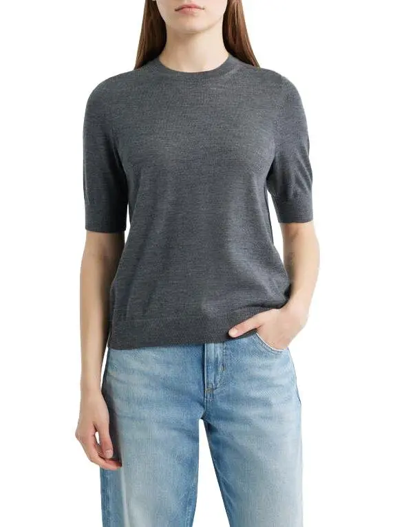 BOSS Farbella Virgin Wool Sweater - Dk Gy