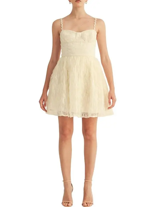 AROSE STUDIO Love Bustier Fit & Flare Dress - Cream
