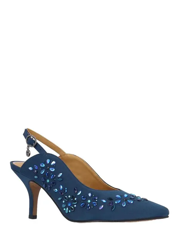 J. Reneé Solara Pointed Toe Slingback Pumps - Navy