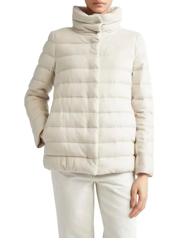 Herno Resort Silk & Cashmere Water Repellent Down Jacket - Champagne