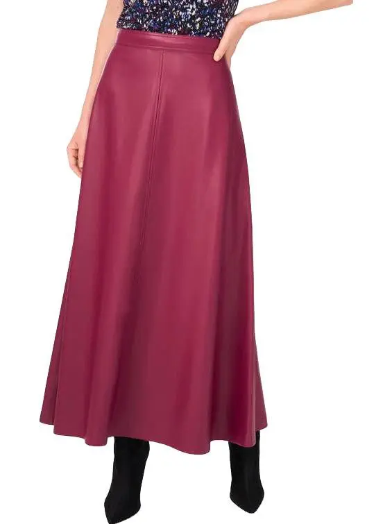 Vince Camuto Faux Leather A-line Skirt - Sweet Plum