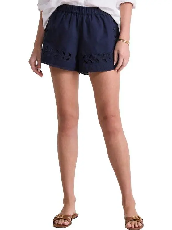 Vineyard Vines Embroidered Eyelet Cotton Pull-on Shorts - Nautical Navy