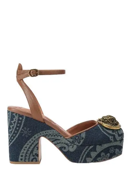 Kurt Geiger Chelsea Ankle Strap Platform Pump - Light/pastel Blue