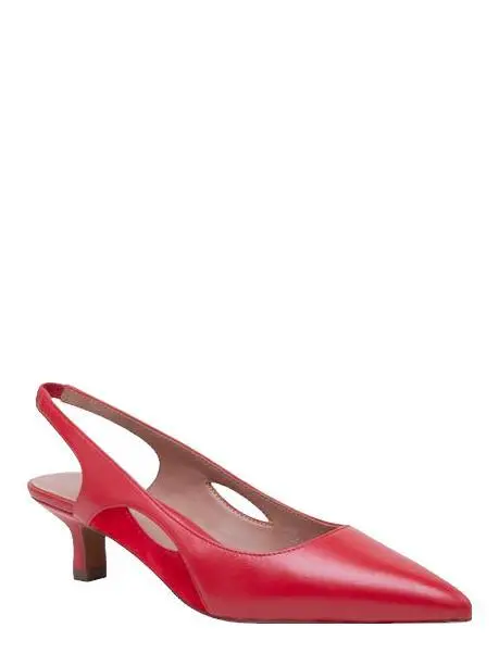 Linea Paolo Corley Pointed Toe Slingback Pump - True Red Napa/ksue