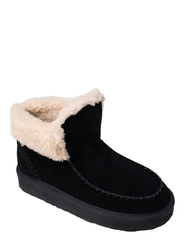 Minnetonka Chandra Faux Shearling Lined Bootie - Black
