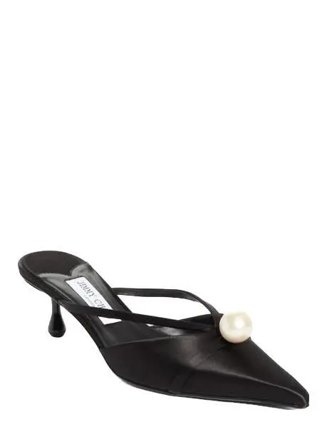 JIMMY CHOO Sana Pointed Toe Mule - Black/white